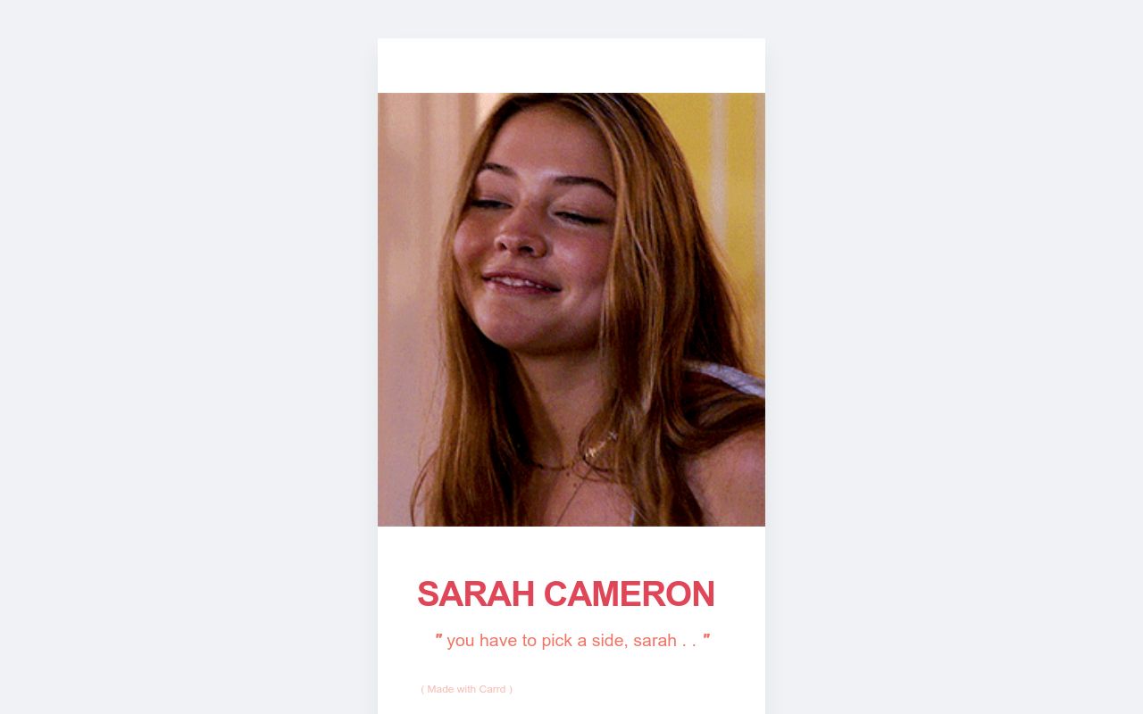 SARAH CAMERON ! 🐚